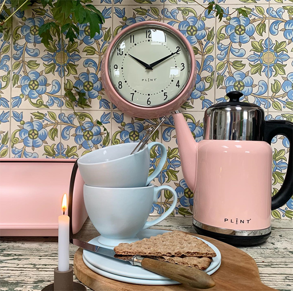 Pink Retro Kitchen Clock | PLINT Soft Pink Wall Clock