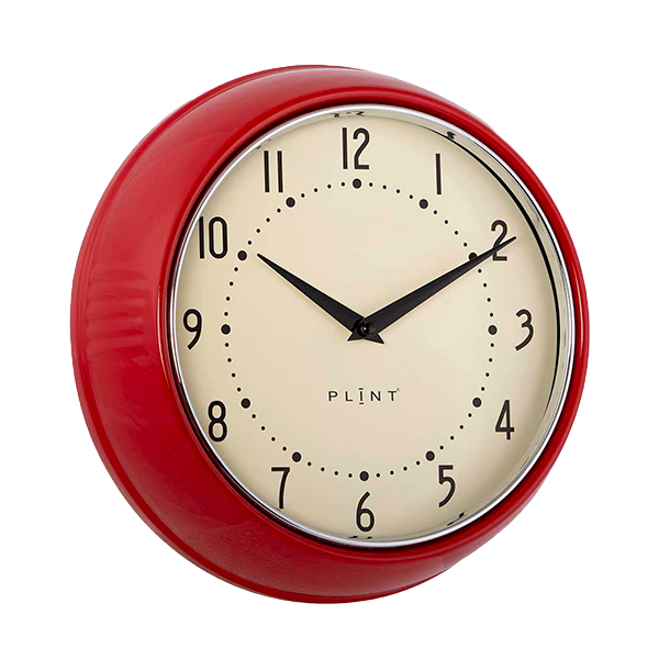 Red Retro Kitchen Clock | Vintage PLINT Wall Clock