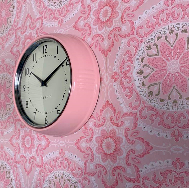 Pink Retro Kitchen Clock | PLINT Soft Pink Wall Clock