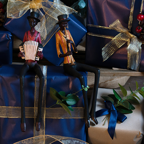 Shelf Sitting Jazz Musician Figurine | Jazz Accordionist